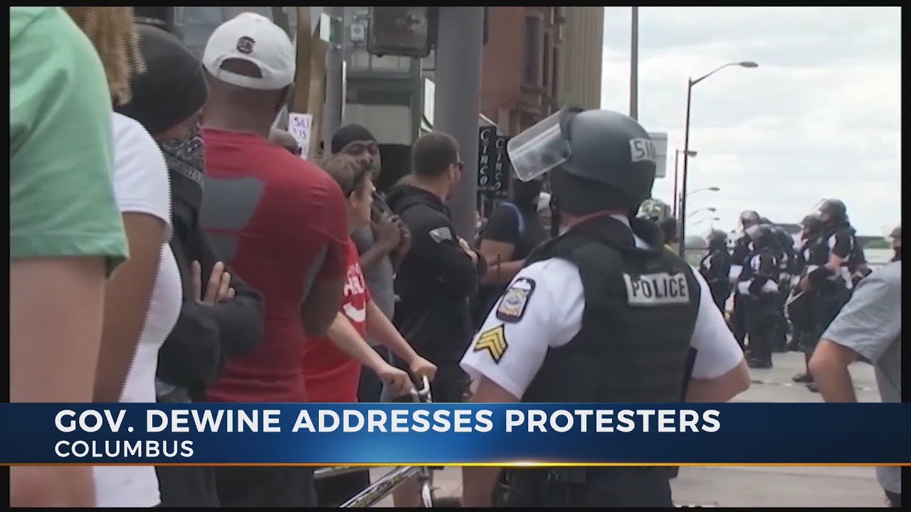 Ohio Governor DeWine address protesters - YouTube