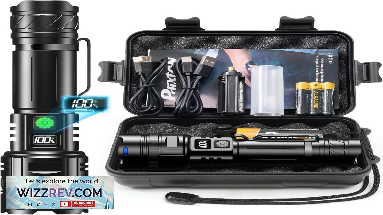 Rechargeable Flashlights 1000000 High Lumens Single One Mode Super ...