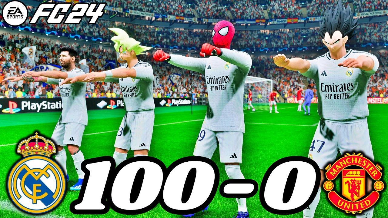 EA FC 24 | GOKU SSJ, VEGETA, MESSI, CELL | REAL MADRID 100 - 0 ...