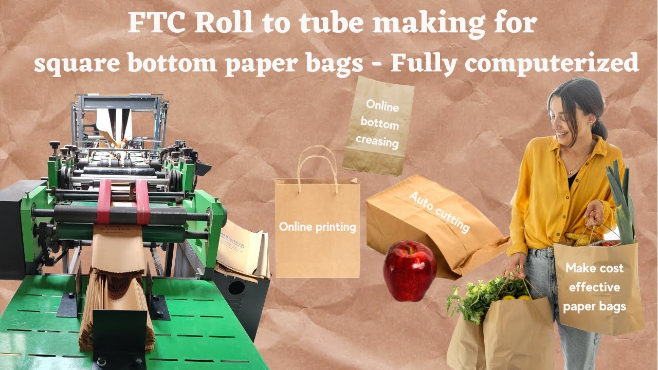 How to Make Square Bottom Paper Bags with FTC Paper Bag Making Machine ...