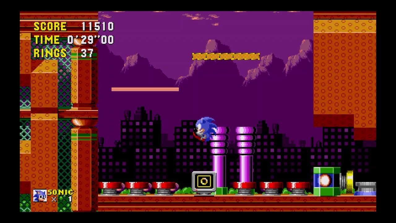 Sonic the Hedgehog "Remastered": Spring Yard Zone Act 1 (Sonic) [1080 ...