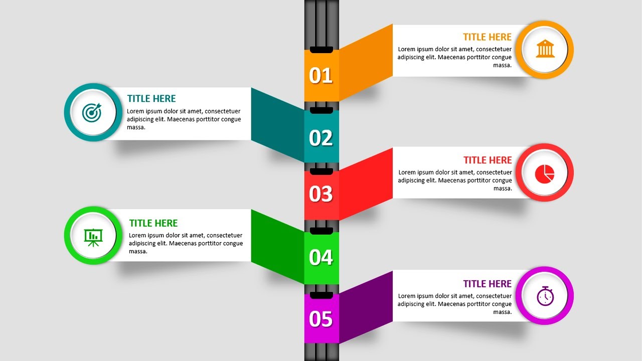 Create 5 Rectangular Options Infographic Slide Design in PowerPoint ...