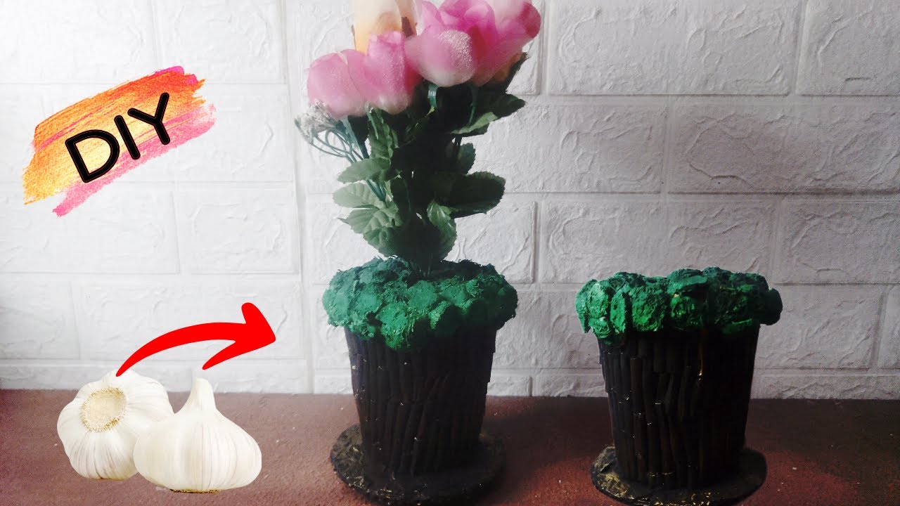 Vas Bunga dari Batang Bawang || Kreasi dari Batang Bawang - YouTube