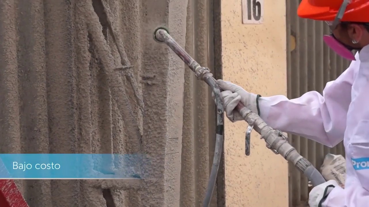 PROMASPRAY®-P300 sobre estructura metálica - YouTube