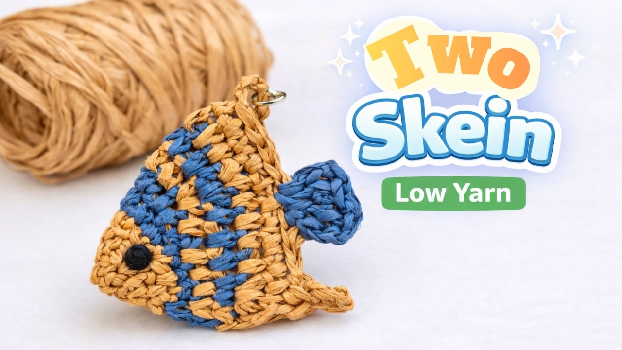 Crochet Raffia Fish Bag Charm 🐠 | Easy Summer Keychain Tutorial - YouTube