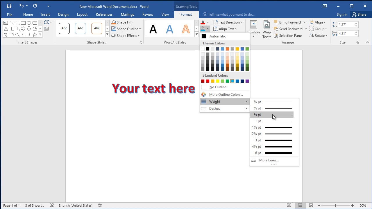 How To Change The Text Fill Text Outline Text Outline Weight Of How To Change The Text Fill Text Outline Text Outline Weight Of