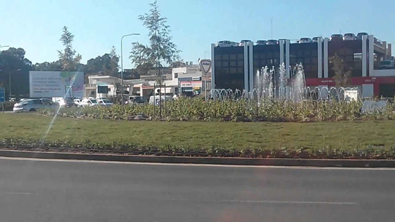 New water fountain at Luqa roundabout - YouTube