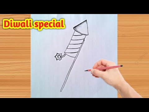 Diwali Rocket drawing diwali special /how to draw diwali rocket - YouTube