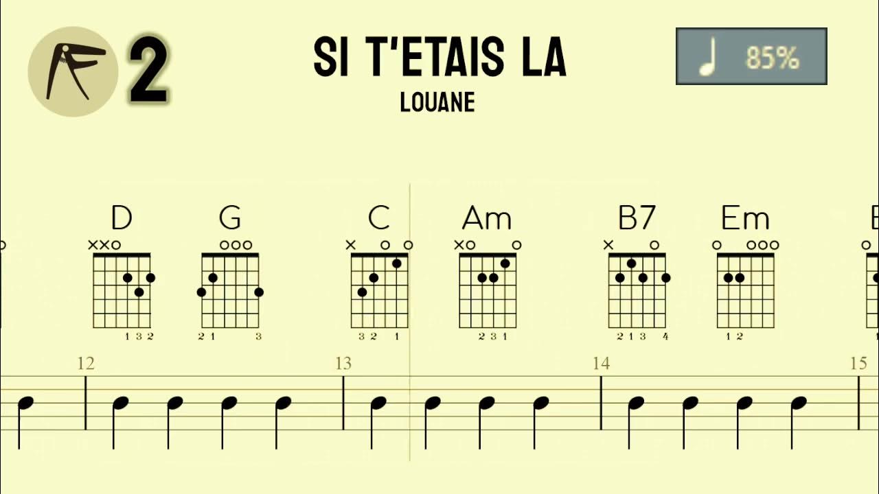 🎸 • LOUANE • SI T'ÉTAIS LÀ • 🖐 • ACCORDS ⏱️ X85 • ⭐⭐ - YouTube