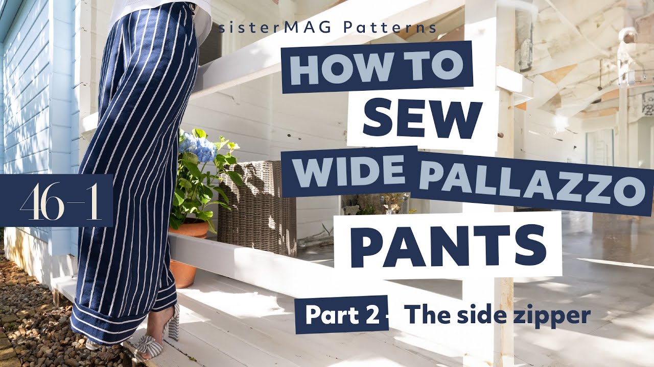 How-To 46-1 Pallazzo Pants Part 2: Installing the invisible side zipper - YouTube