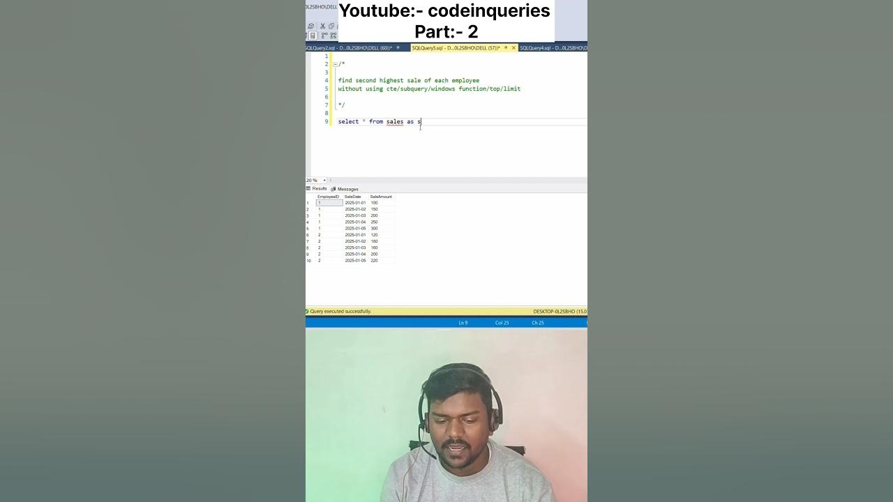 Find the second highest salary without using the SubQuery or windows function #sql #database # ...