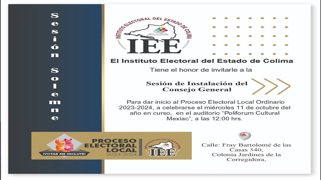 Sesión de Instalación del Consejo General del IEE - YouTube