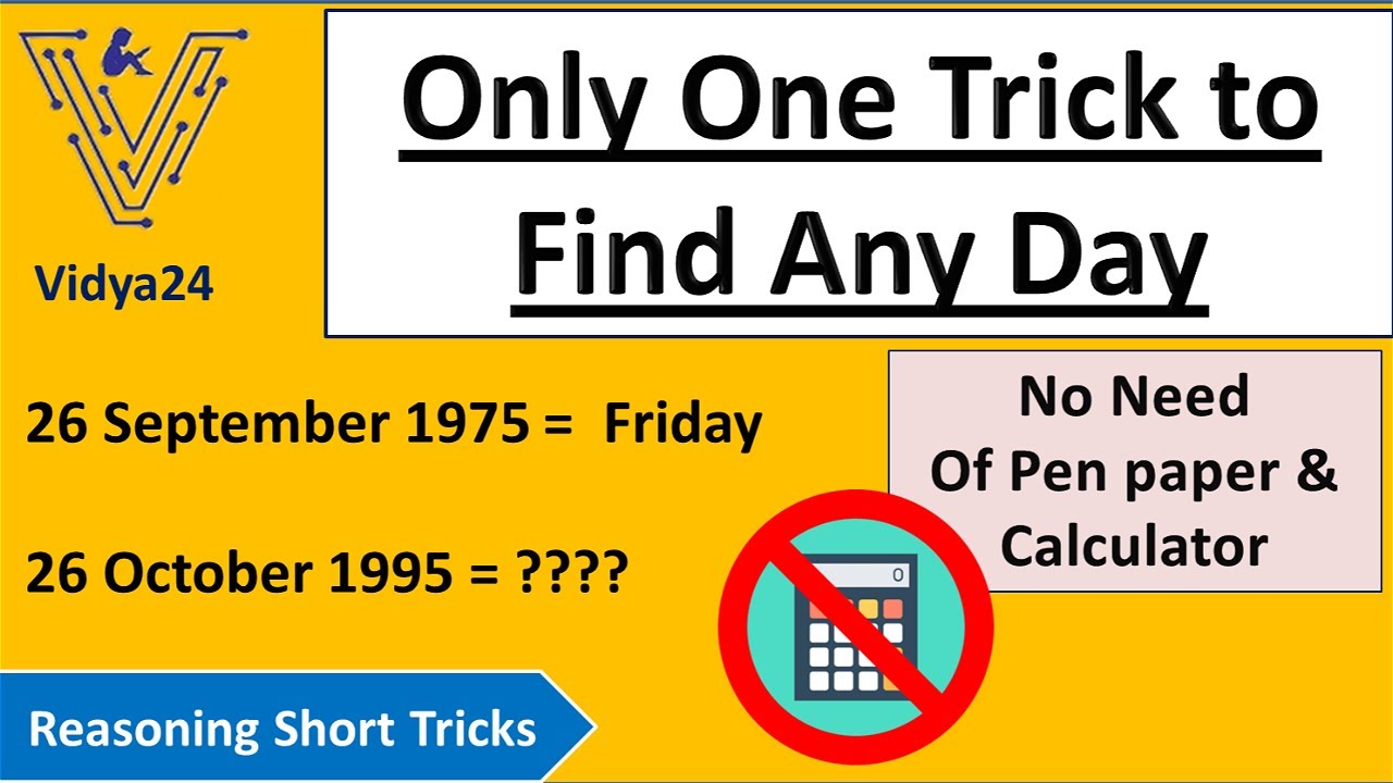 Calendar Short Trick 20 Sec | Calendar Problems in Hindi Fast ...
