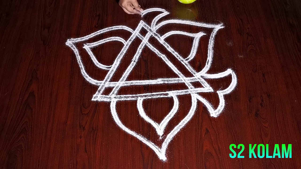 Easy & beautiful freehand rangoli for beginners || good colour kolam ...