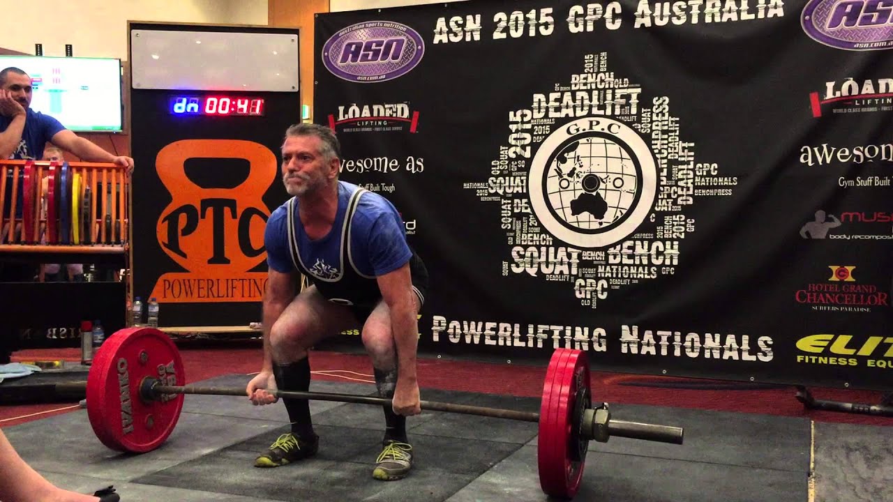 Peter McLernon Deadlift 3 - 190kg @ 82.5kg (no lift) - 2015 GPC ...
