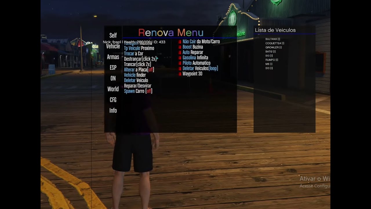 Usando mod menu para zaralhar servidores de FiveM - Renova Menu - YouTube