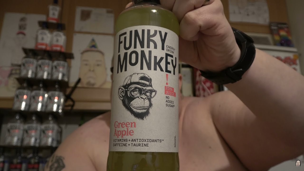 Juomatesti: Funky Monkey Energy Drink Green Apple - YouTube