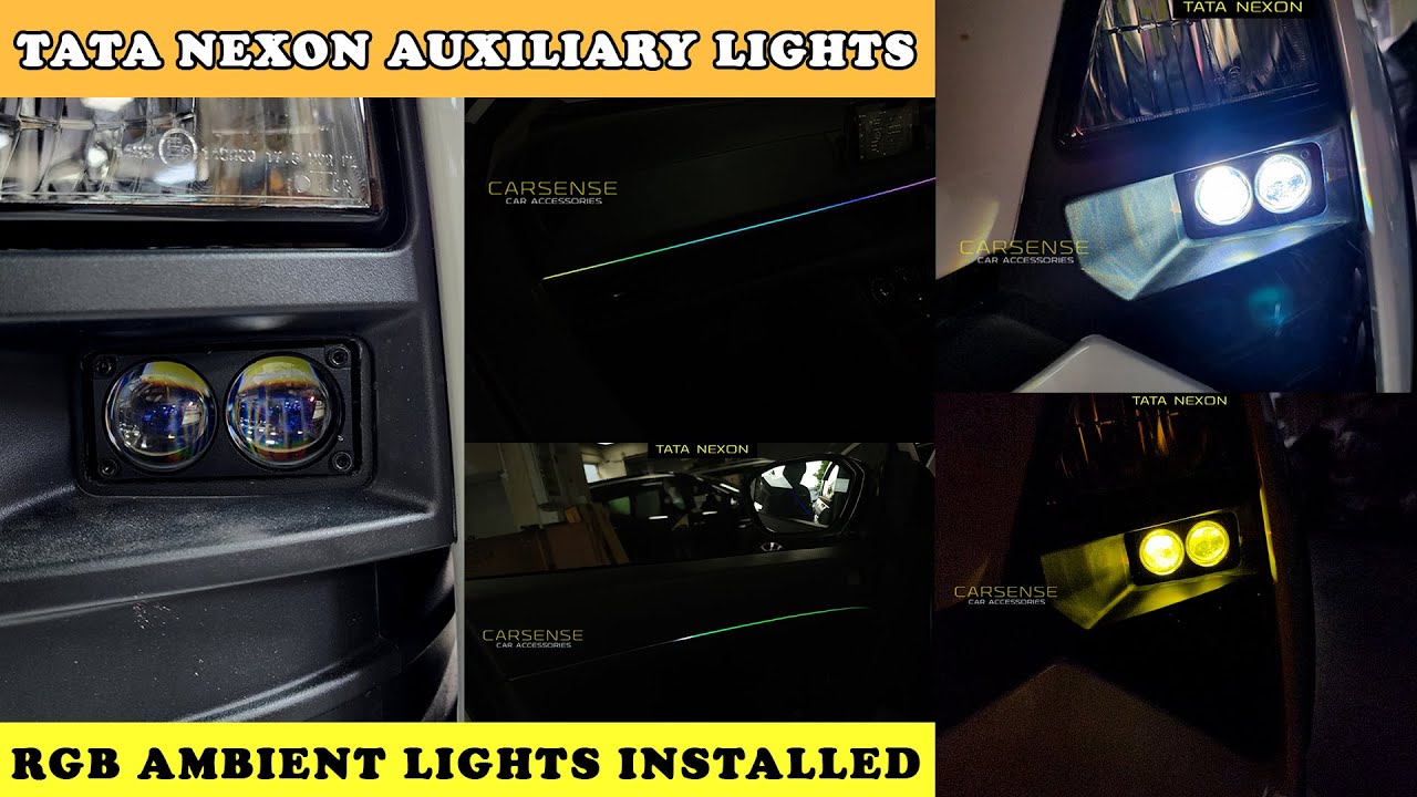 Tata Nexon - SPL 2000 Auxiliary Lights | 7D Floor Mat | Ambient Light ...