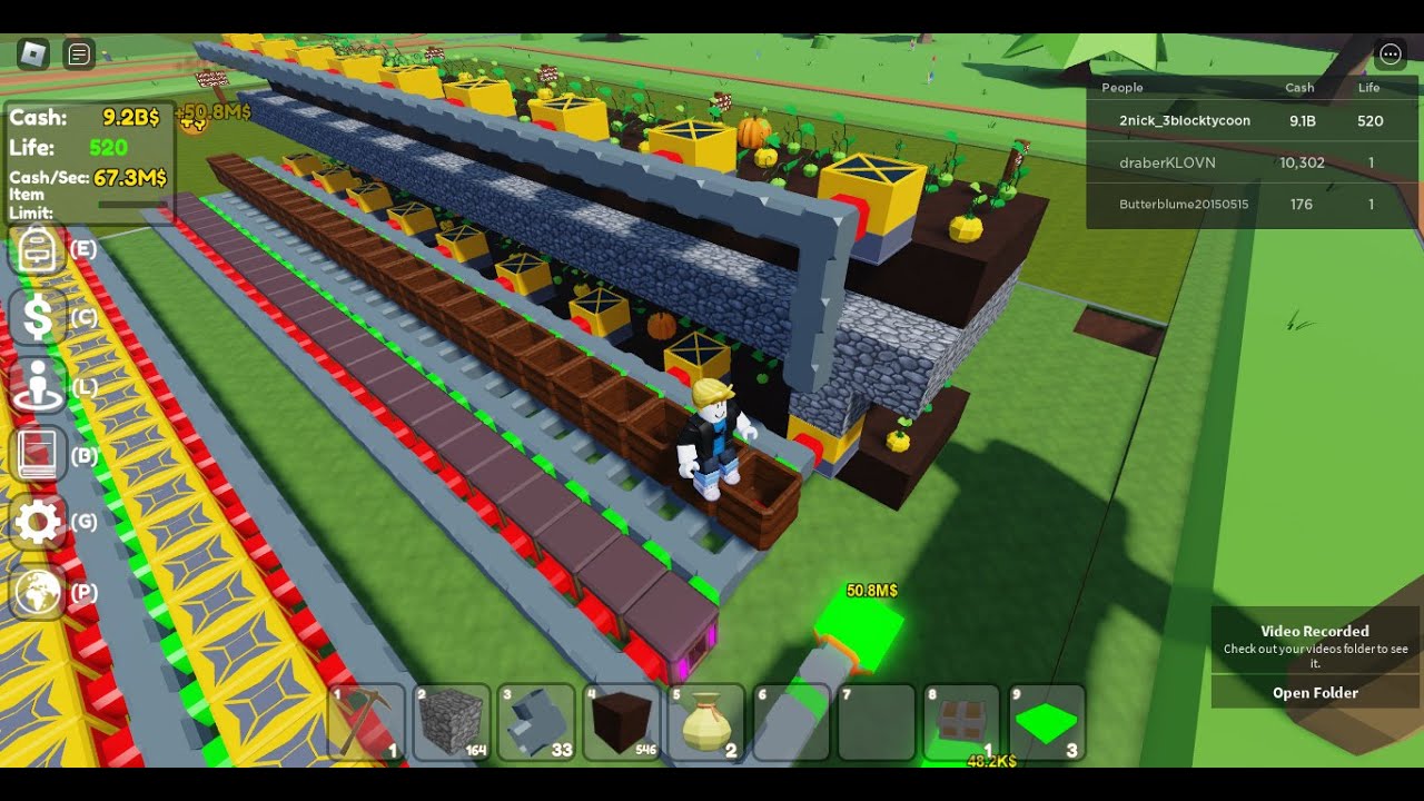 Playz! + Pumpkin Farm + [Life:520] EP#2/4 in Roblox : Block Tycoon ⛏️ ...