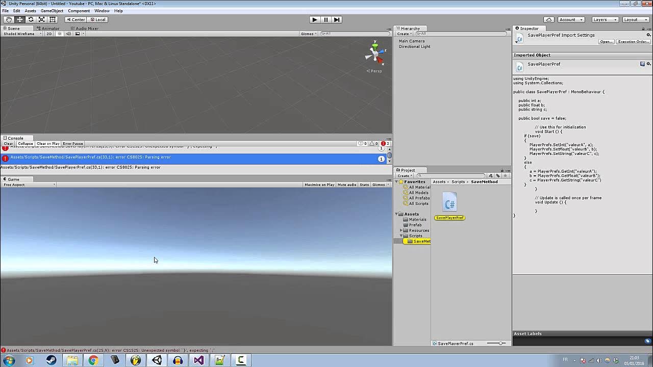 [Unity 3D]Sauvegarde avancée EP 1 - PlayerPref et XML - YouTube