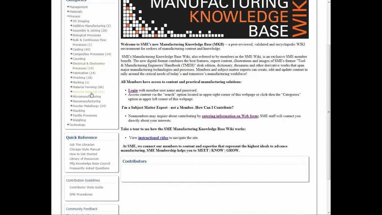 SME Manufacturing Knowledge Base Wiki - How to Access Content - YouTube