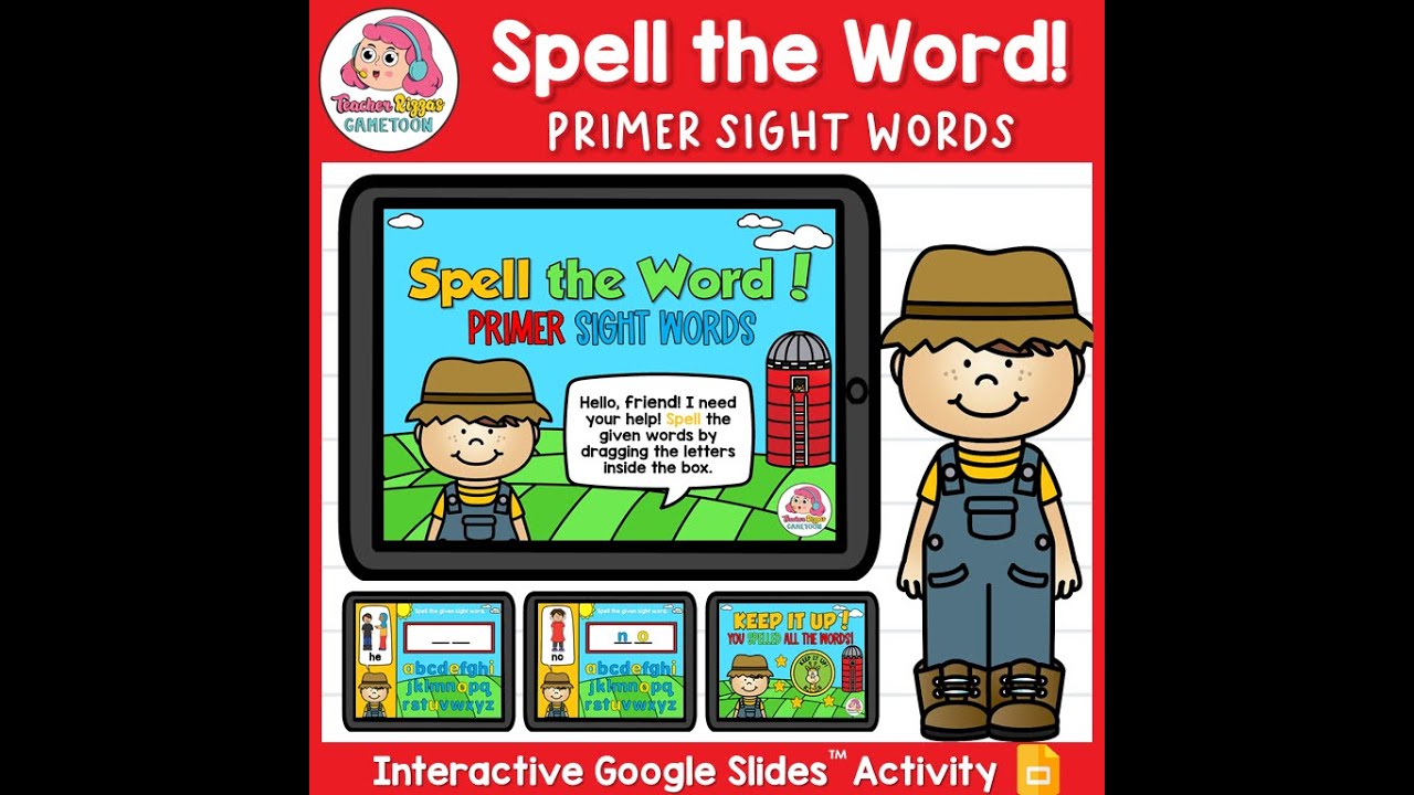 Primer Sight Words SPELL THE WORD for Google Slides - YouTube