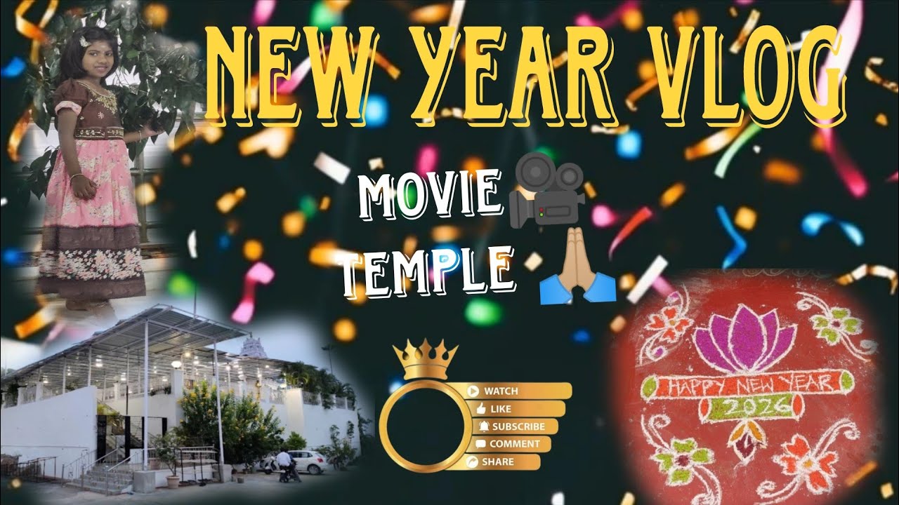 Movie 🎥 Rangoli 🪅Temple🙏🏼...Simple New year vlog 🎉🎉🎉 - YouTube