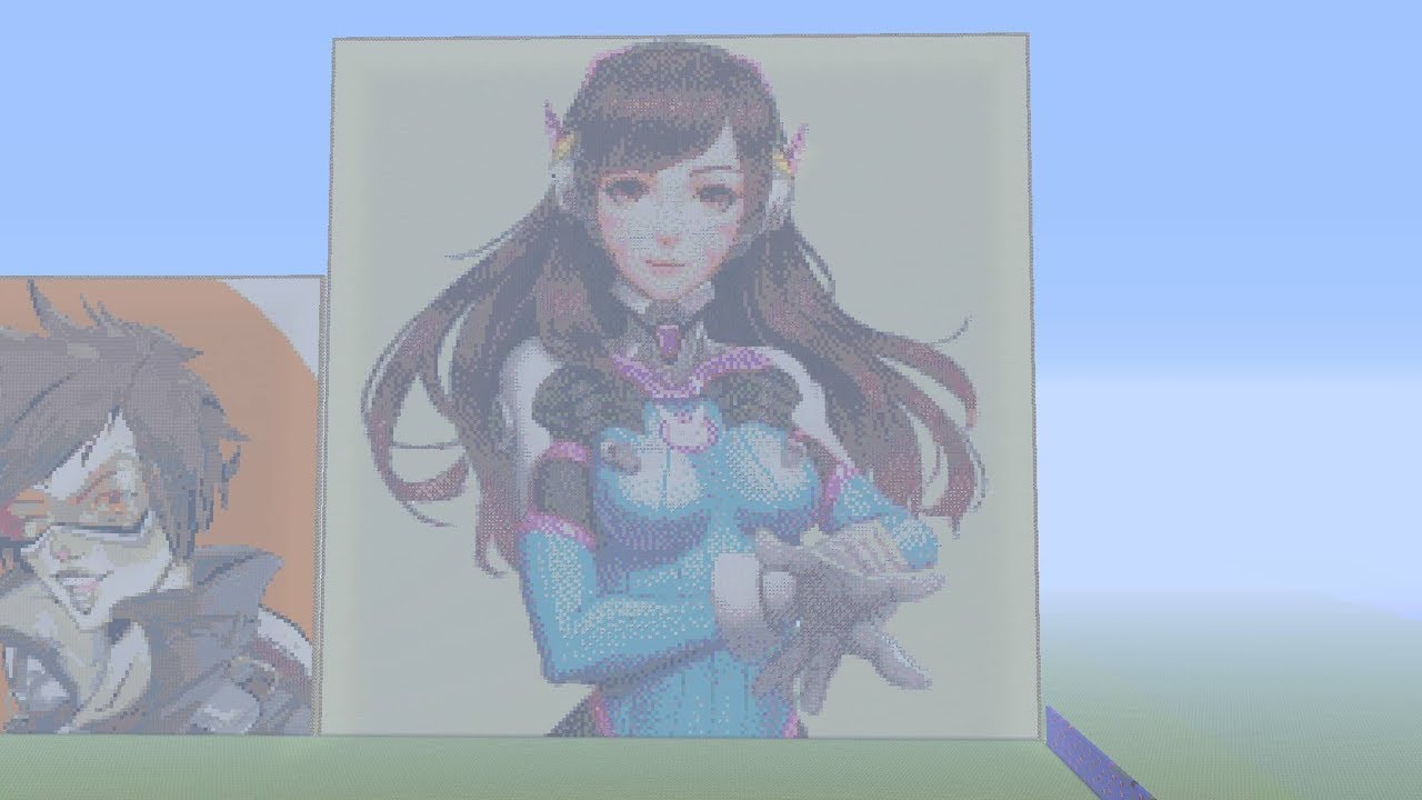 Minecraft - Overwatch D.Va Pixel Art - Speedbuild - YouTube
