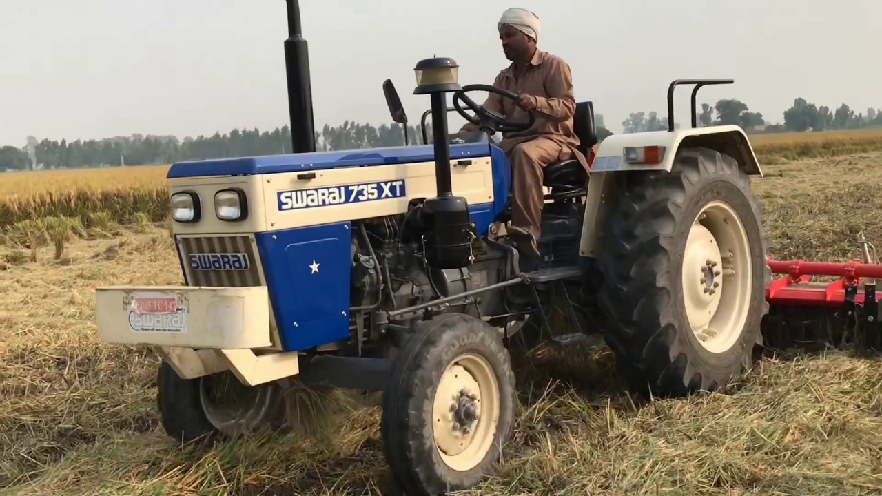 Swaraj 735 XT equipped with Maschio 9 feet Rotavator || Capability Test ...