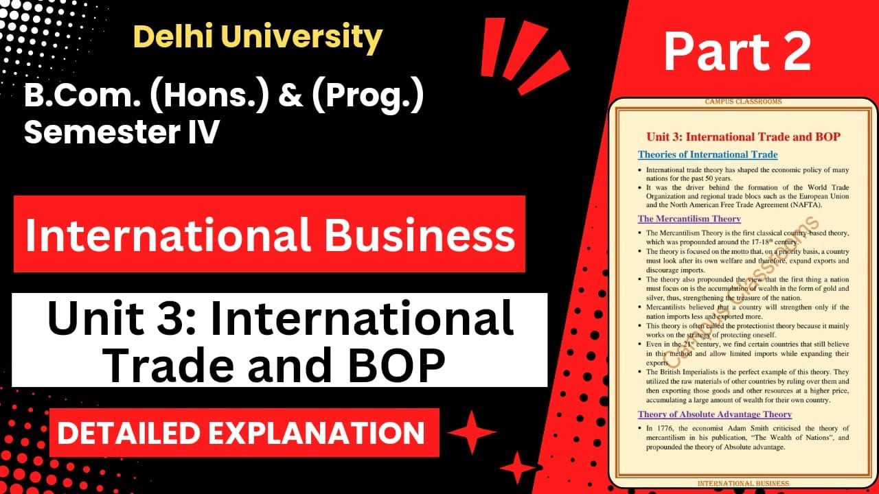 International Business | Unit - 3 International Trade and BOP | Part ...
