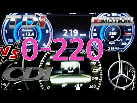 Vw Passat 2.0 Bitdi 240 Hp 4motion VS Mercedes CLS 250 CDI Shooting Brake 2.1 CDi 204 HP 0-220 Race