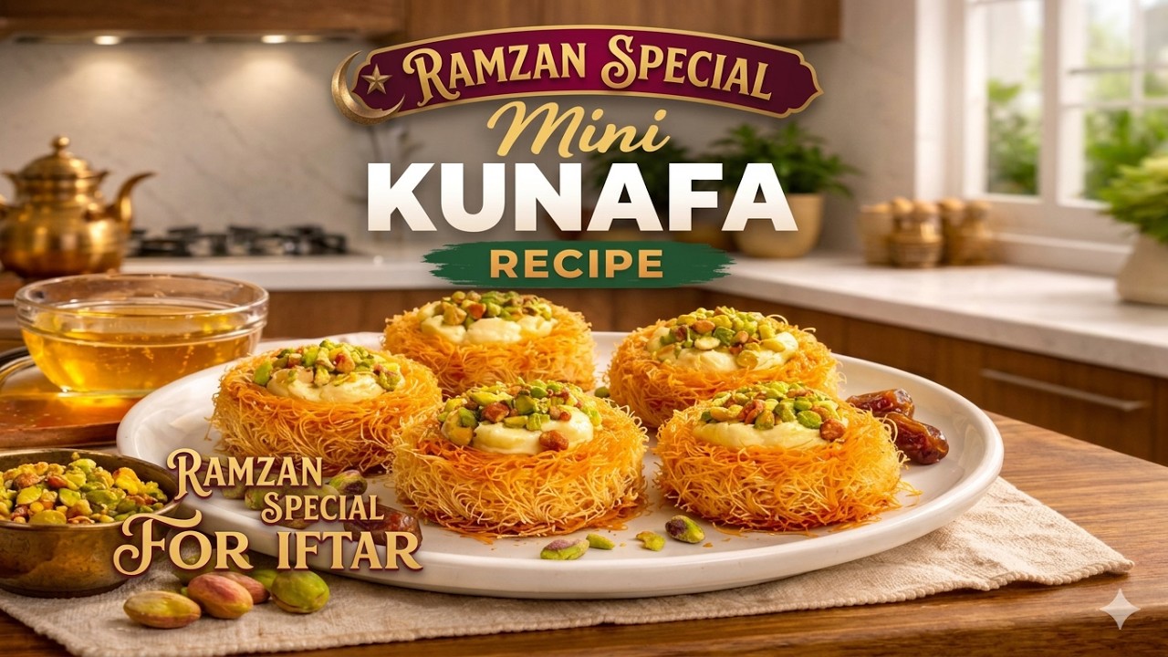 Viral Mini Kunafa in 20 Mins! Perfect Crispy Cheese Kunafa at Home ...