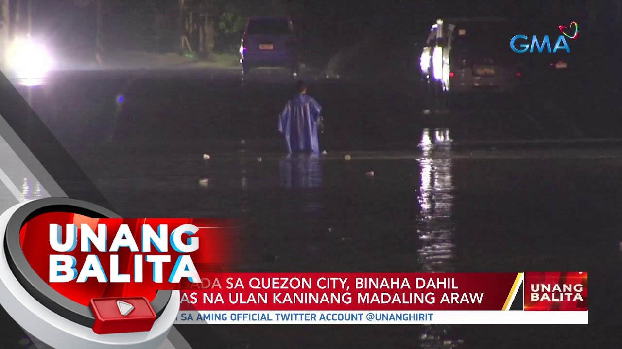 Ilang kalsada sa Quezon City, binaha dahil sa malakas na ulan kaninang ...