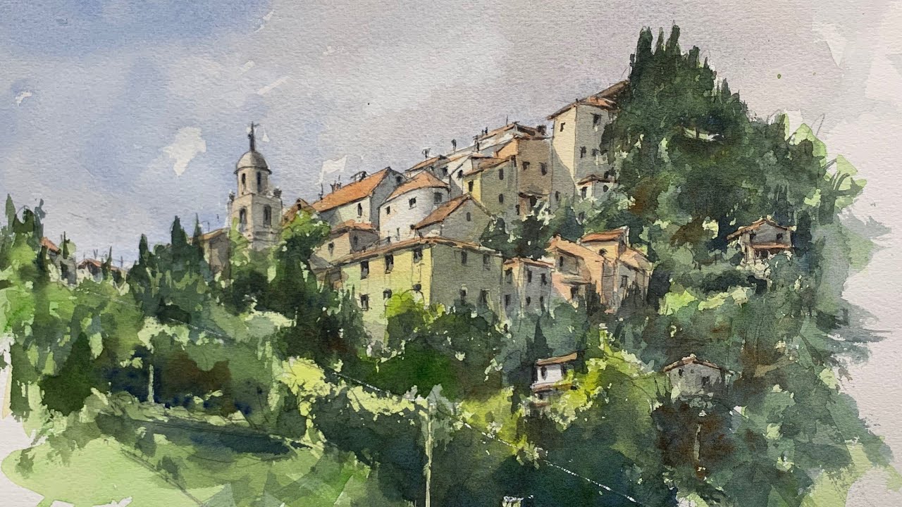 painting a hilltop village (Vernazza), with Mike Willdridge - YouTube