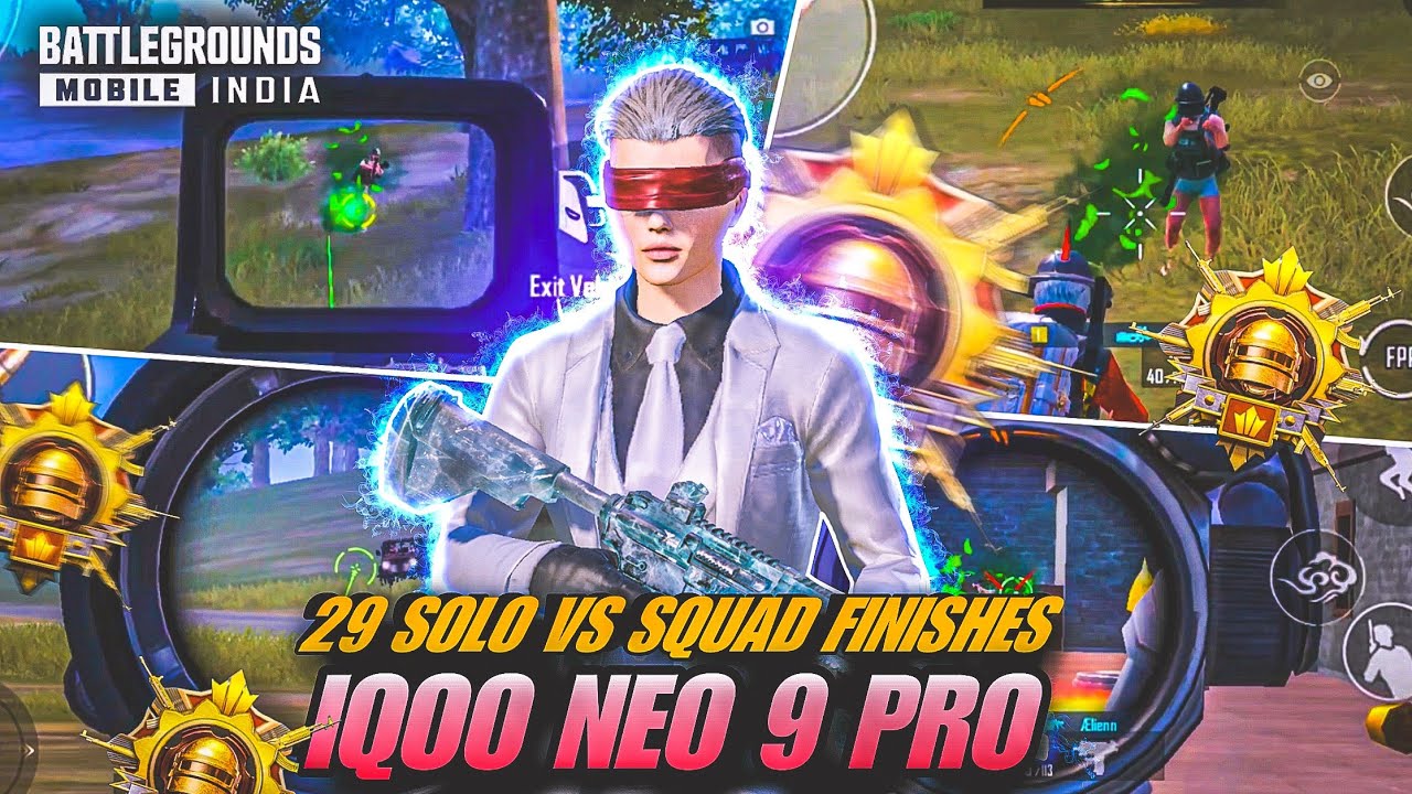 29 Solo vs squad finishes ☠️ on iqoo neo 9 pro - YouTube