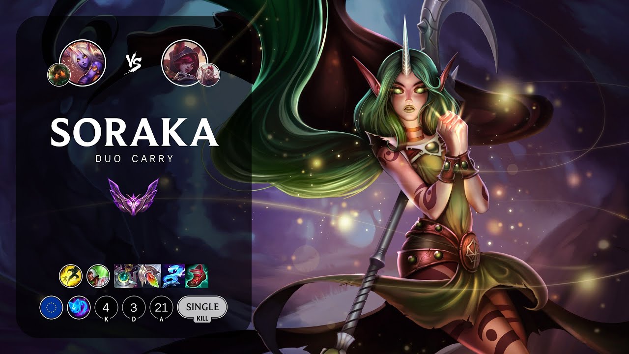 Soraka Carry vs Xayah - EUW Master Patch 13.24 - YouTube