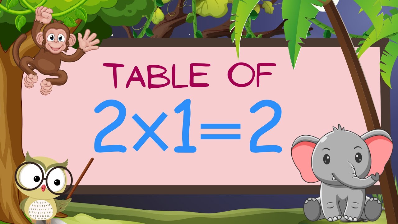 Learn table of two | 2-x1=2 Multiplication, Table of 2 | Learn ...