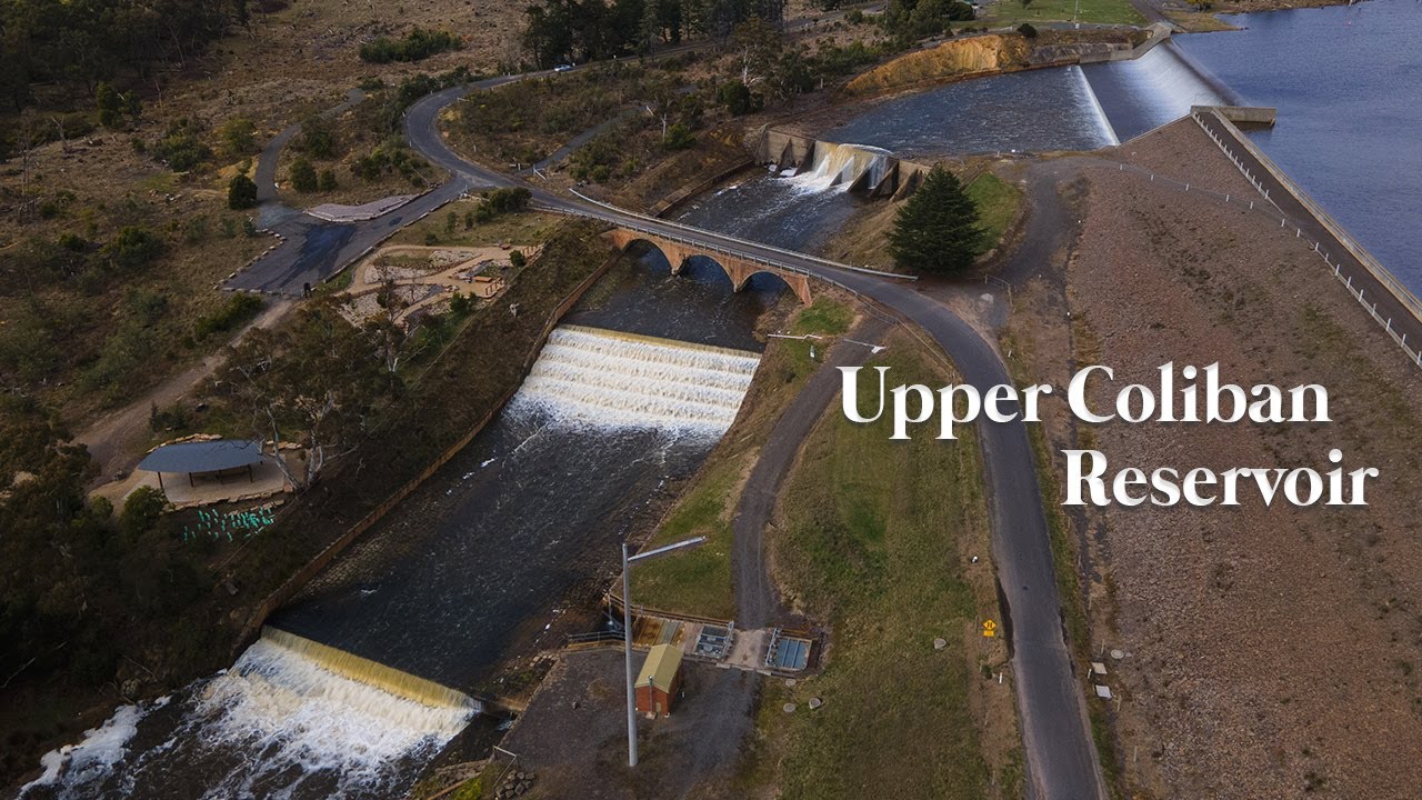 Upper Coliban Reservoir Spilling | 4k Drone - YouTube