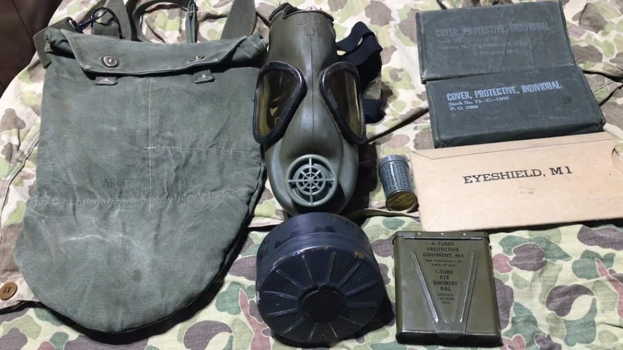US WWII M8-11-10 Service Mask Review (M8 Snout Gas Mask) - YouTube