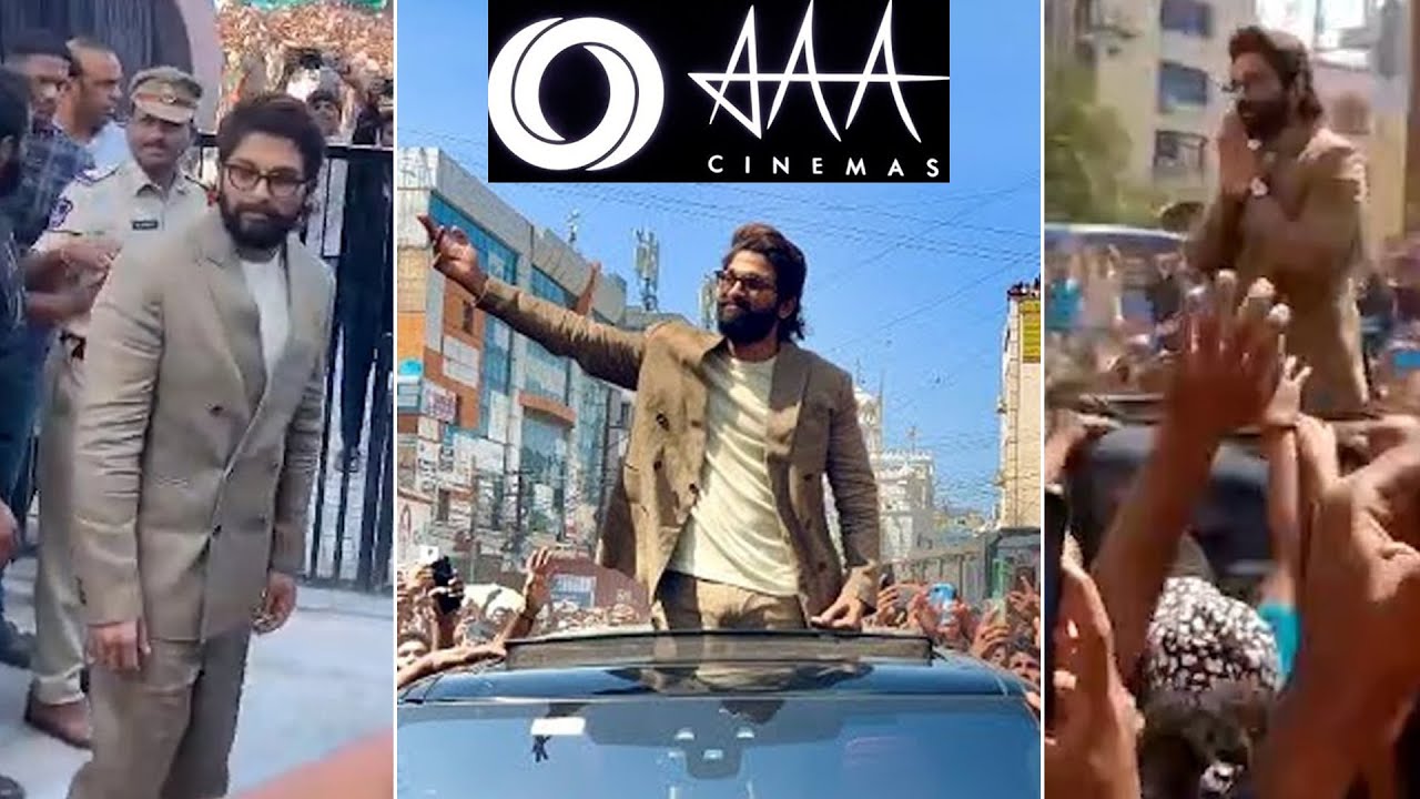 ICON STAR Allu Arjun Mass Entry Visuals at AAA Theatre Opening Ceremony ...