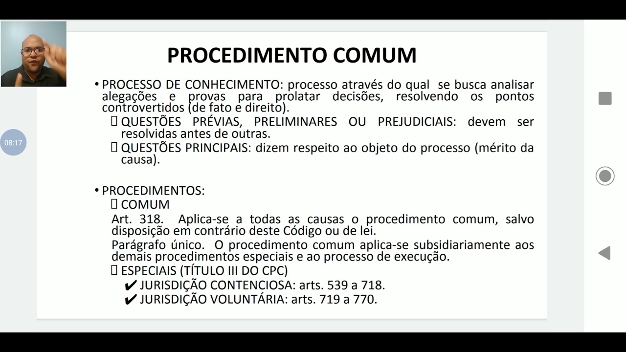 Processo Civil - Procedimento Comum - YouTube