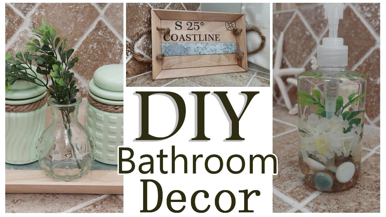 DOLLAR TREE DIY BATHROOM DECOR - YouTube