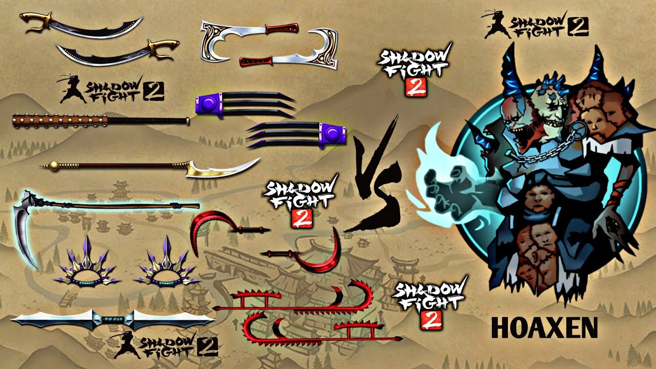 Shadow Fight 2 | All Underworld Boss Weapons vs Hoaxen - YouTube