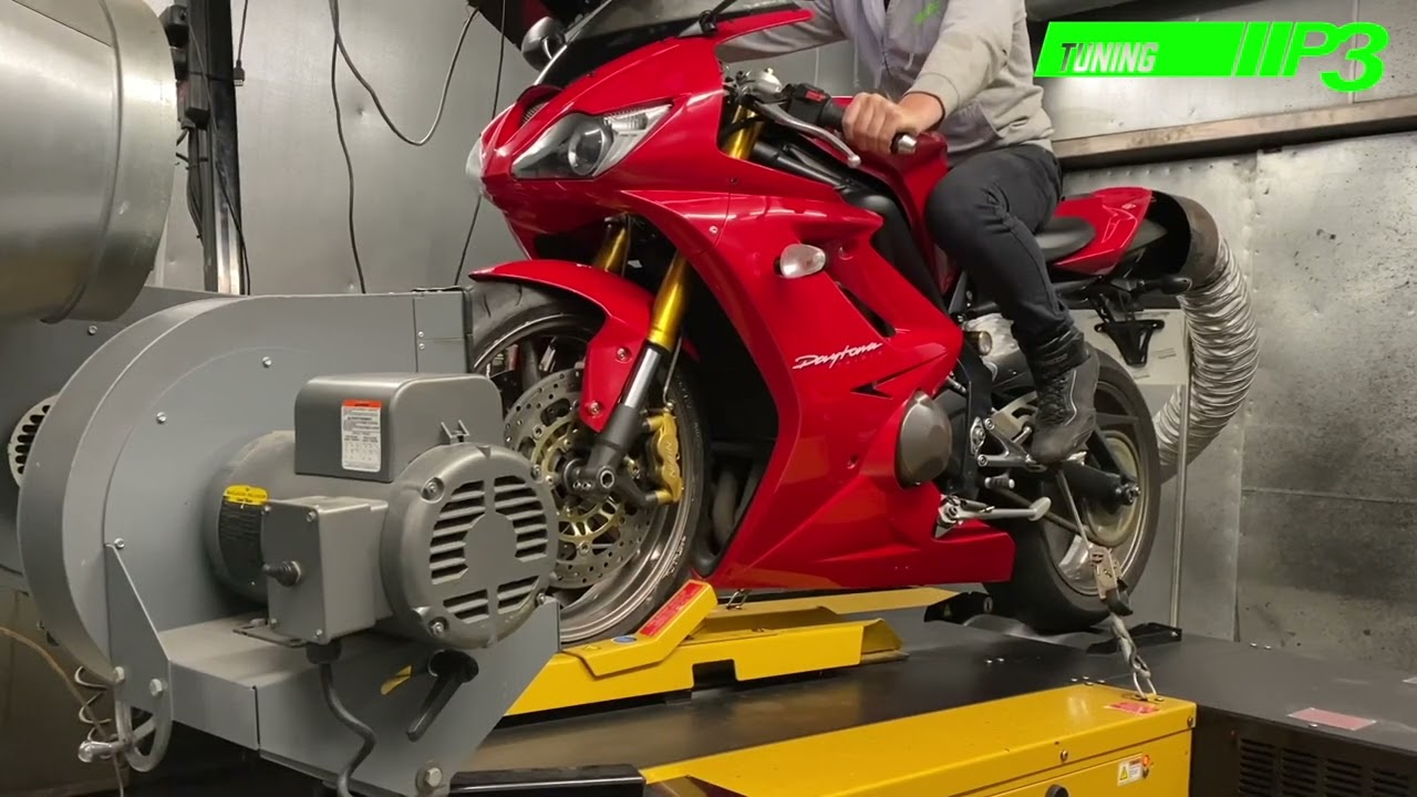 Triumph Daytona 675 ECU mapping P3 Tuning - YouTube
