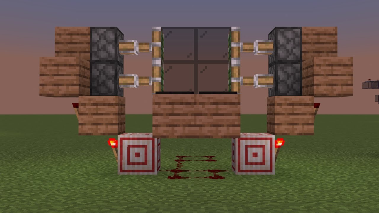 Easy Minecraft Bedrock 2x2 Piston Door - YouTube