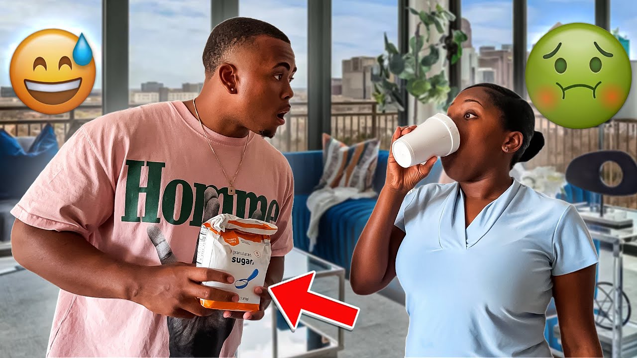 DUMPING A WHOLE BOTTLE OF SUGAR IN MY GIRLFRIENDS DRINK!! - YouTube