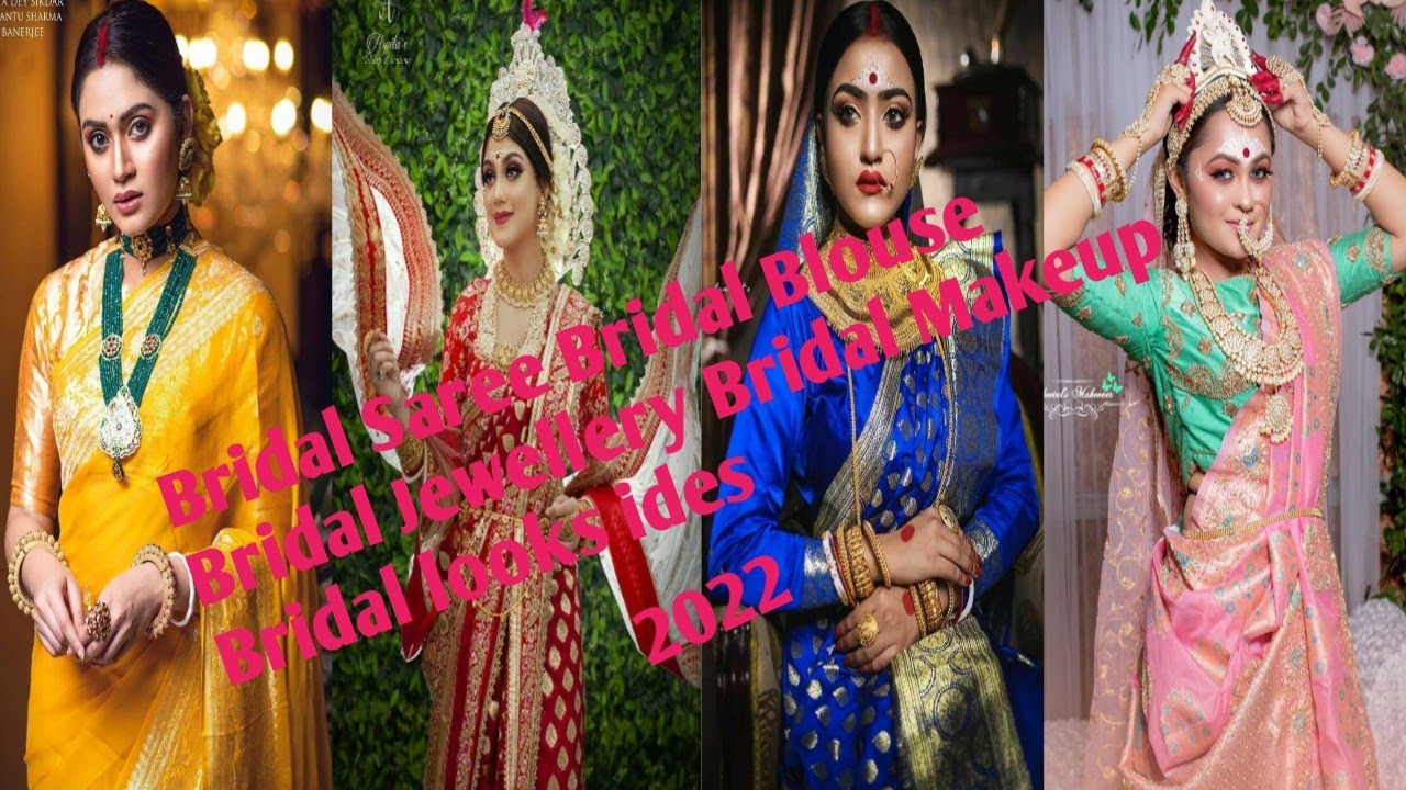 2022 Beautiful bridal saree bridal blouse bridal jewellery bridal looks ...