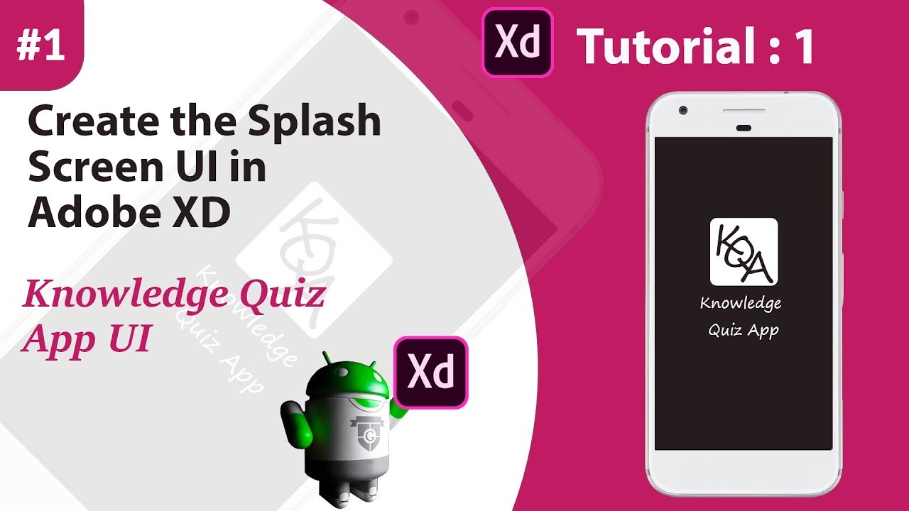 1. Creating The Knowledge Quiz App UI in Adobe XD | Create the Splash ...