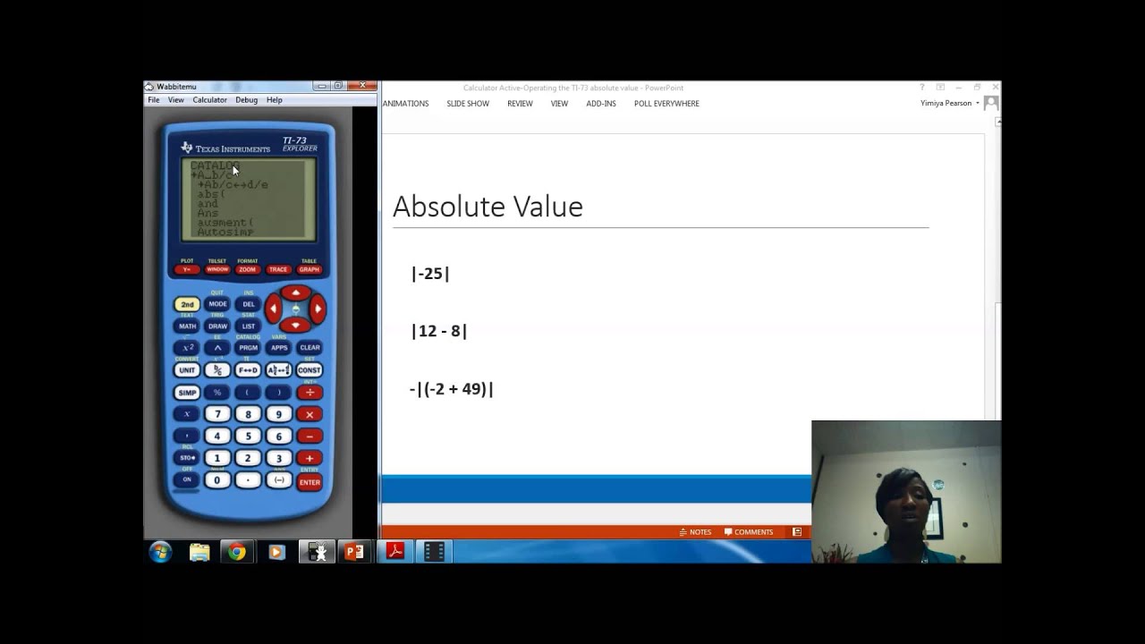 Calculator Active Absolute Value TI 73 - YouTube