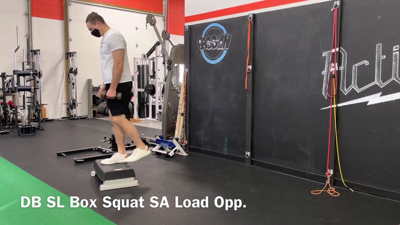 DB SL Box Squat SA Opp Hand - YouTube